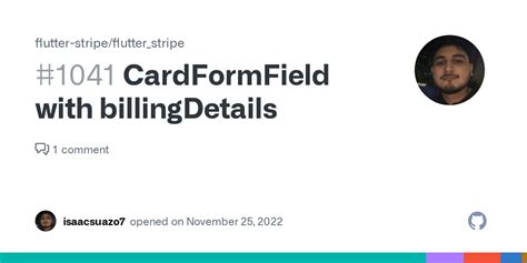 Cardformfield With Billingdetails Issue Flutter Stripe Flutter Stripe Github