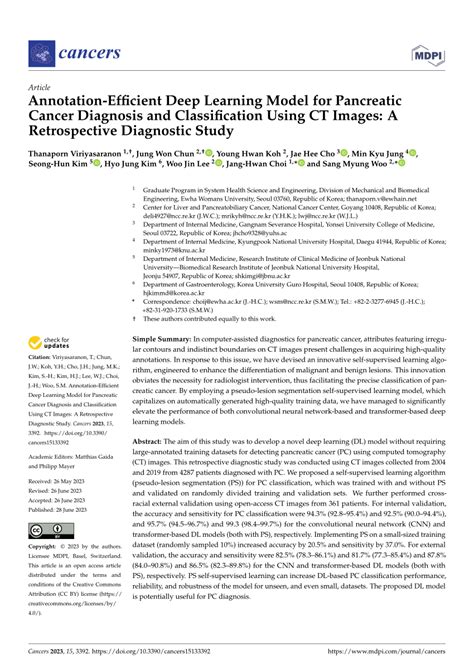 Pdf Annotation Efficient Deep Learning Model For Pancreatic Cancer Diagnosis And