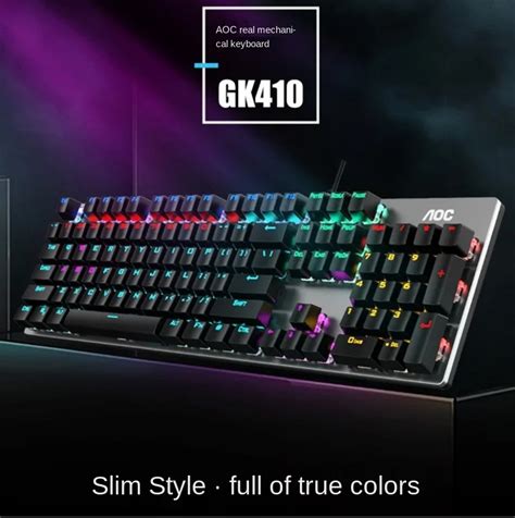 Mechanical Keyboard Aoc Gk410 Green Axis Black Axis Tea Axis Gaming Full Key No Punch Gaming
