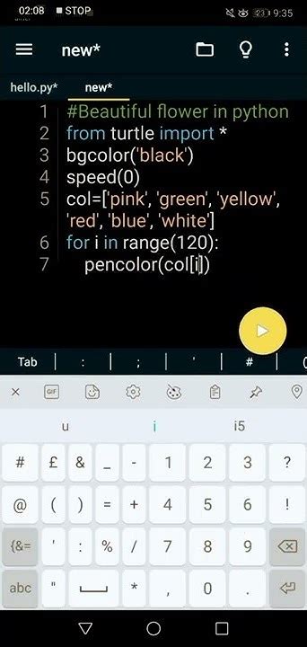Python Turtle Code Beautiful Design Using Python Pydroid 3 Shorts Youtubeshorts Python