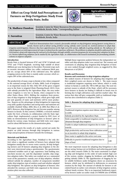 Pdf Effect On Crop Yield And Perceptions Of Farmers On Drip