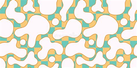 Funky Summer Groovy Lava Lamp Vector Seamless Pattern Stock Illustration Illustration Of