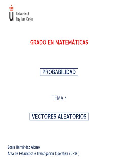 Tema 4 2019 Pdf Variable Aleatoria Función Matemáticas