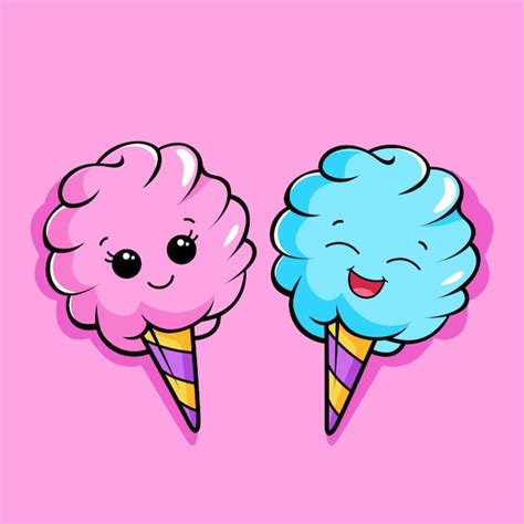 Cartoon Cotton Candy Cotton Candy Cartoon Royalty Free Stock Vector