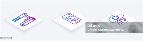 등분성 라인 로봇 알고리즘 및 사물 인터넷을 설정합니다 흰색 정사각형 버튼 벡터 0명에 대한 스톡 벡터 아트 및 기타 이미지 0명 3차원 형태 가공의 인물 Istock