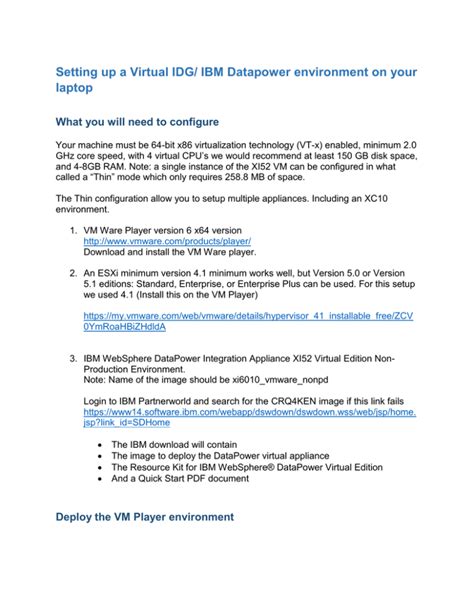 datapower virtual environment setup guide
