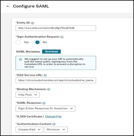 Connect SAML As An Identity Provider To NetScaler Console