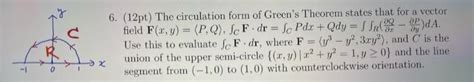 Solved Ay 6 12pt The Circulation Form Of Green S Chegg Com