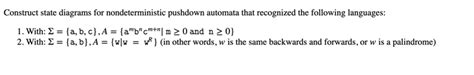 Solved Construct State Diagrams For Nondeterministic Pushdown