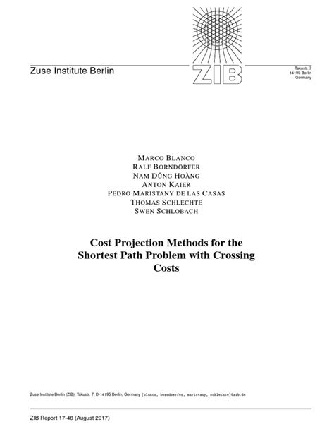 cost projection methods for the shortest path problem with crossing costs pdf time