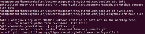 Git Fatalambiguous Argument Head： Unknown Revision Or Path Not In The