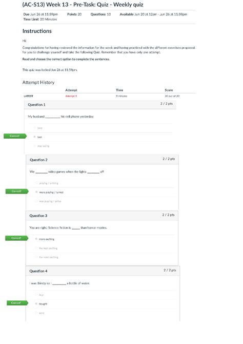 WEEK 13 PRE TASK Quizz WEEK 13 PRE TASK Quiz Ingles 3 WEEK 13 PRE TASK Quiz Ingles 3 WEEK 13