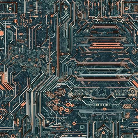 Premium Photo Seamless Circuit Board Tile Pattern Texture Generative Ai