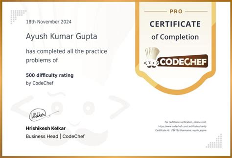 Ayush Kumar Gupta On Linkedin Codechef Certification Problemsolving Codingjourney Programming