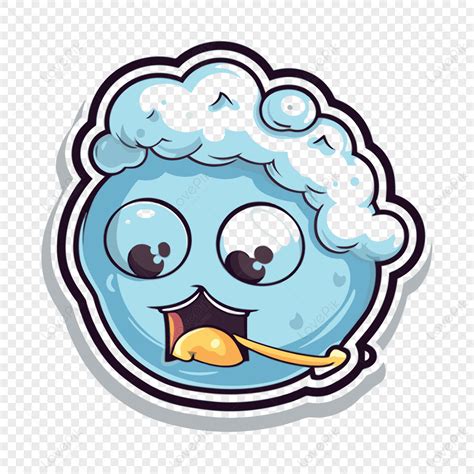 Cartoon Bubbles Character With A Blue Mouth And Bubbles Vector Clipart Png Image And Clipart