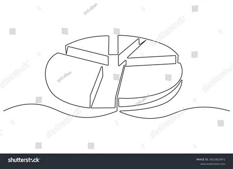 Continuous One Line Drawing Pie Chart Stock Vector Royalty Free 2612822971 Shutterstock