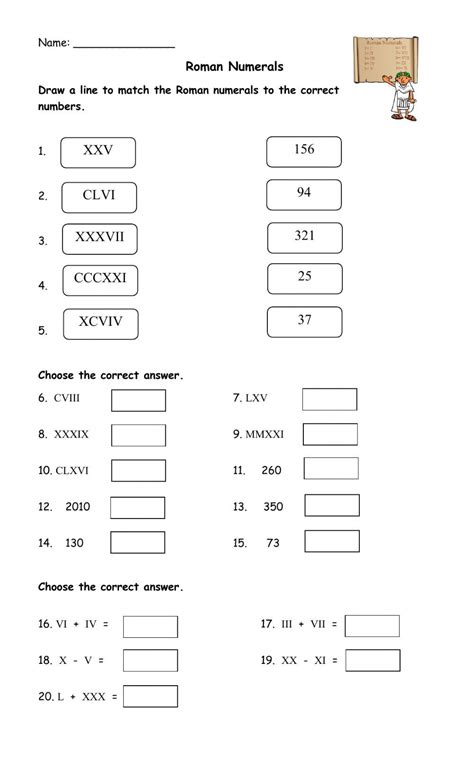 Roman Numerals Online Exercise Worksheet For Rounding Numbers