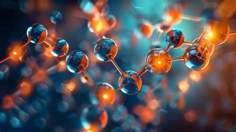 Vivid Molecular Structure With Glowing Background Premium Ai Generated Image