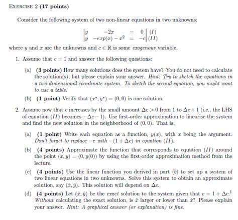 Solved EXERCISE Points Consider The Following System Chegg