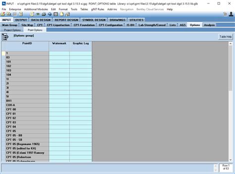 Project Tables Cpt Tool