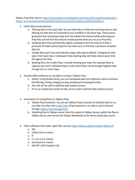 Tableau Prep Flow Tips Pdf Technology And Engineering
