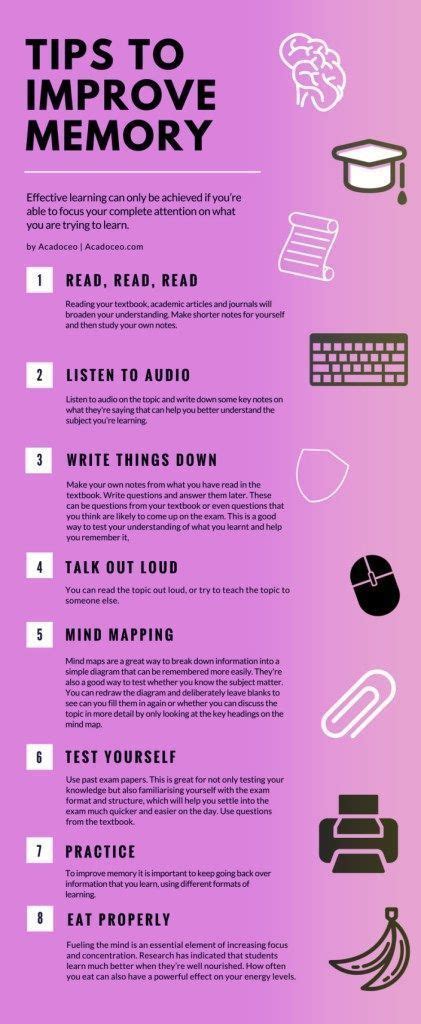 Brain Memory Tips How To Improve Your Brain Memory Infographic Artofit