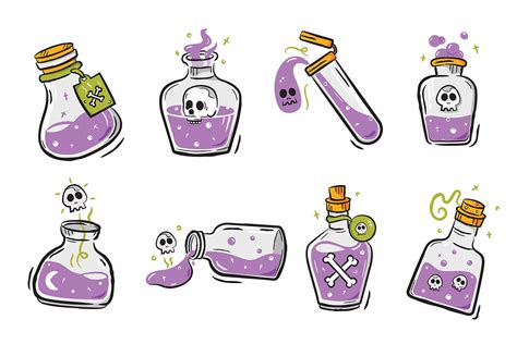 万圣节元素矢量插画（狼人、南瓜、魔法药水、咒语罐、怪物、骷髅、僵尸、死神、黑猫、吸血鬼蝙蝠、德古拉、万圣节糖果和食物、墓地墓碑、蜘蛛网、旗帜