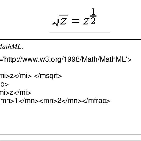 An Example Of Content Mathml Encoding Of A Simple Mathematical Equation Download Scientific