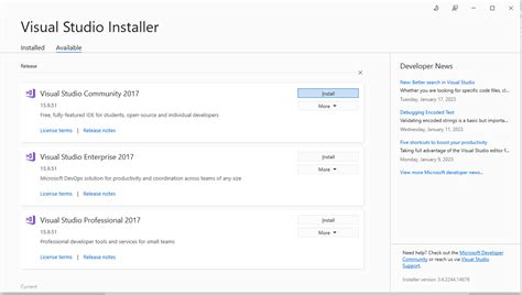Visual Studio 2017 Download Communityprofessionalenterprise
