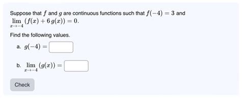 Solved Suppose That F And G Are Continuous Functions Such