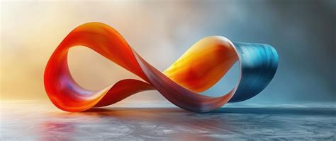 Abstract Infinity Symbol In Orange And Blue Premium Ai Generated Image