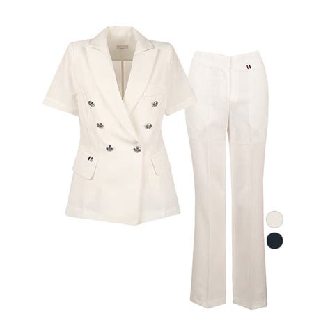 [비비드시크릿가너]set 여성 밀키 여름반팔 정장자켓 부츠컷팬츠 세트 P343415257 에이블리