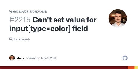 Can T Set Value For Input Type Color Field Issue 2215