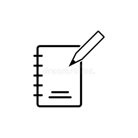 Writing Symbols Notepad Line Icons And Pencils Design Vector