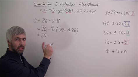 Erweiterter Euklidischer Algorithmus Beispiel 3 Youtube