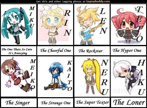 Vocaloids Vocaloid Characters Vocaloid Character Personality
