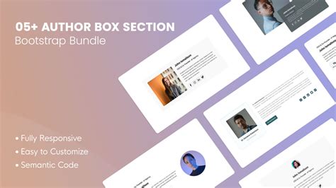 5 Author Box Section Bootstrap UI Kits HTML Components