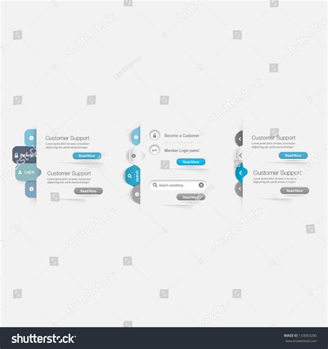 Website Template Design Menu Navigation Elements Stock Vector Royalty Free 133063280