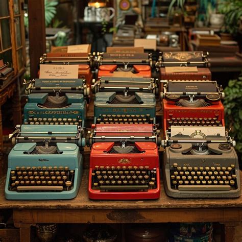 Vintage Typewriters Premium Ai Generated Image