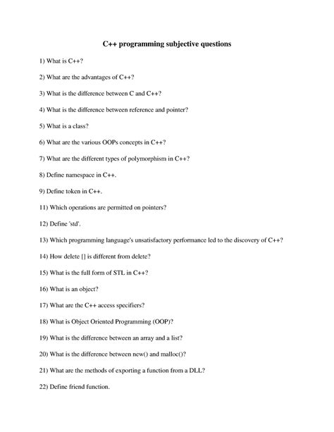 c programming subjective question c programming subjective