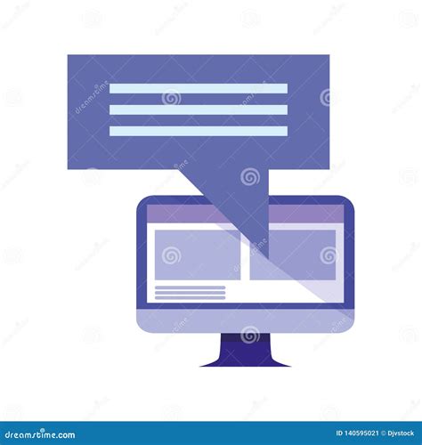 Computer Monitor Speech Bubble Stock Vector Illustration Of Talk Creative