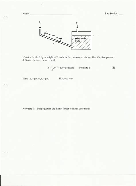 solved name lab section if water is lifted by a height