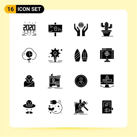 User Interface Pack Of 16 Basic Solid Glyphs Of Graph Data Care Cloud Nature Editable Vector