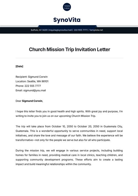 Examples Of Fundraising Letters For Mission Trips 60 Photos