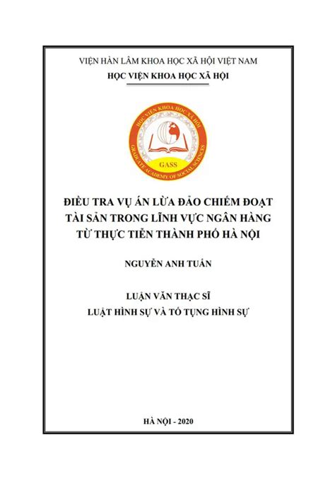 [luận văn 2020] Điều tra vụ án lừa đảo chiếm đoạt tài sản trong lĩnh