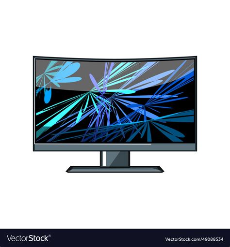 Display Curved Screen Cartoon Royalty Free Vector Image