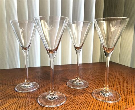 Grey Goose Martini Glasses Set Of 4 Cocktail Stemware Etsy