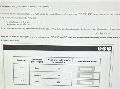 Solved Part B ﻿determining The Expected Frequency Of Each