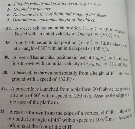 Solved A Find The Velocity And Position Vectors For T Chegg
