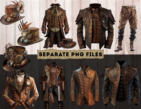 Steampunk Mens Clothing Clipart 27 Png Steampunk Man Clothes Bundle